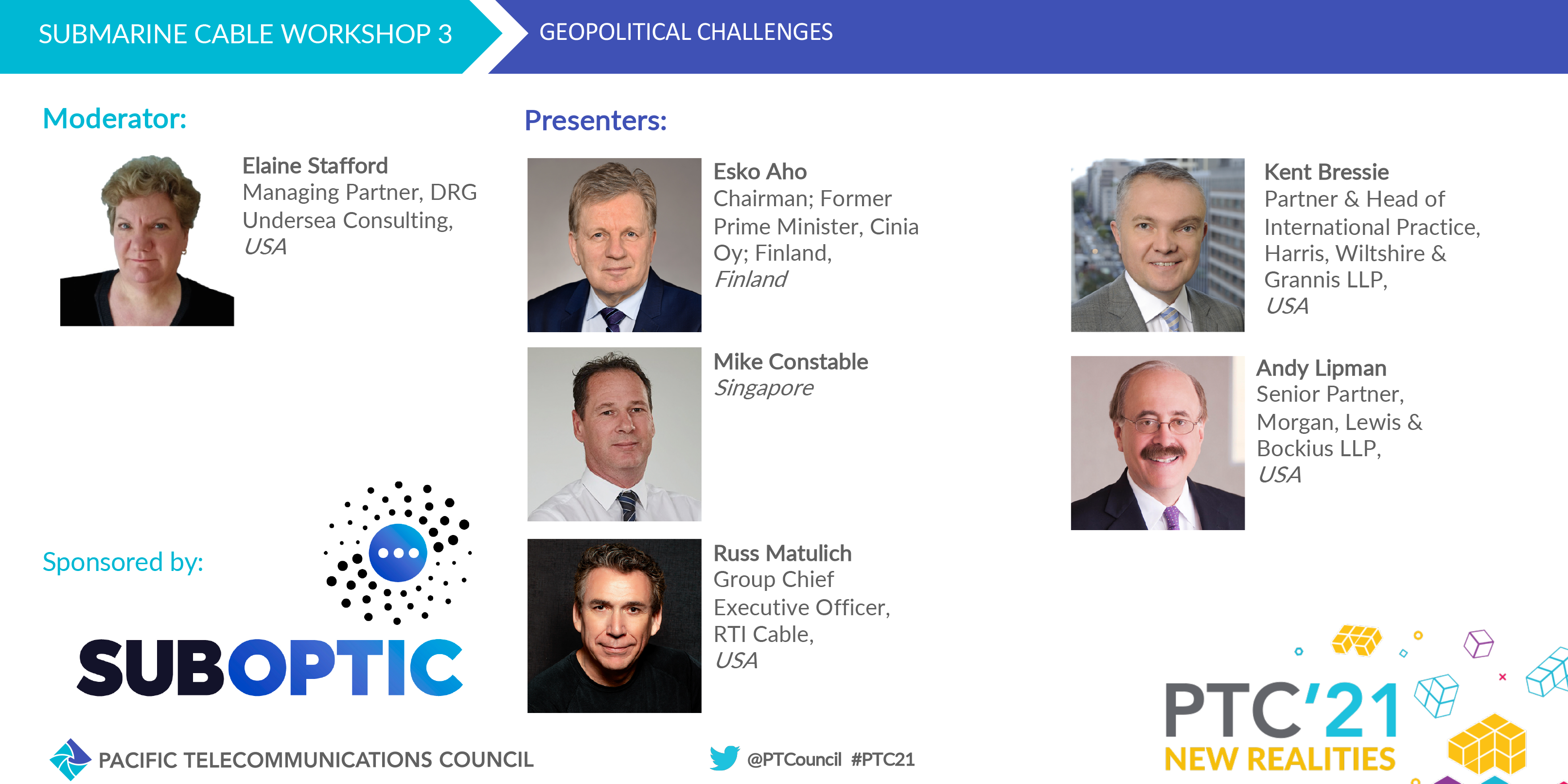 PTC 2021: Submarine Cable Workshop and More - DRG Undersea Consulting ...