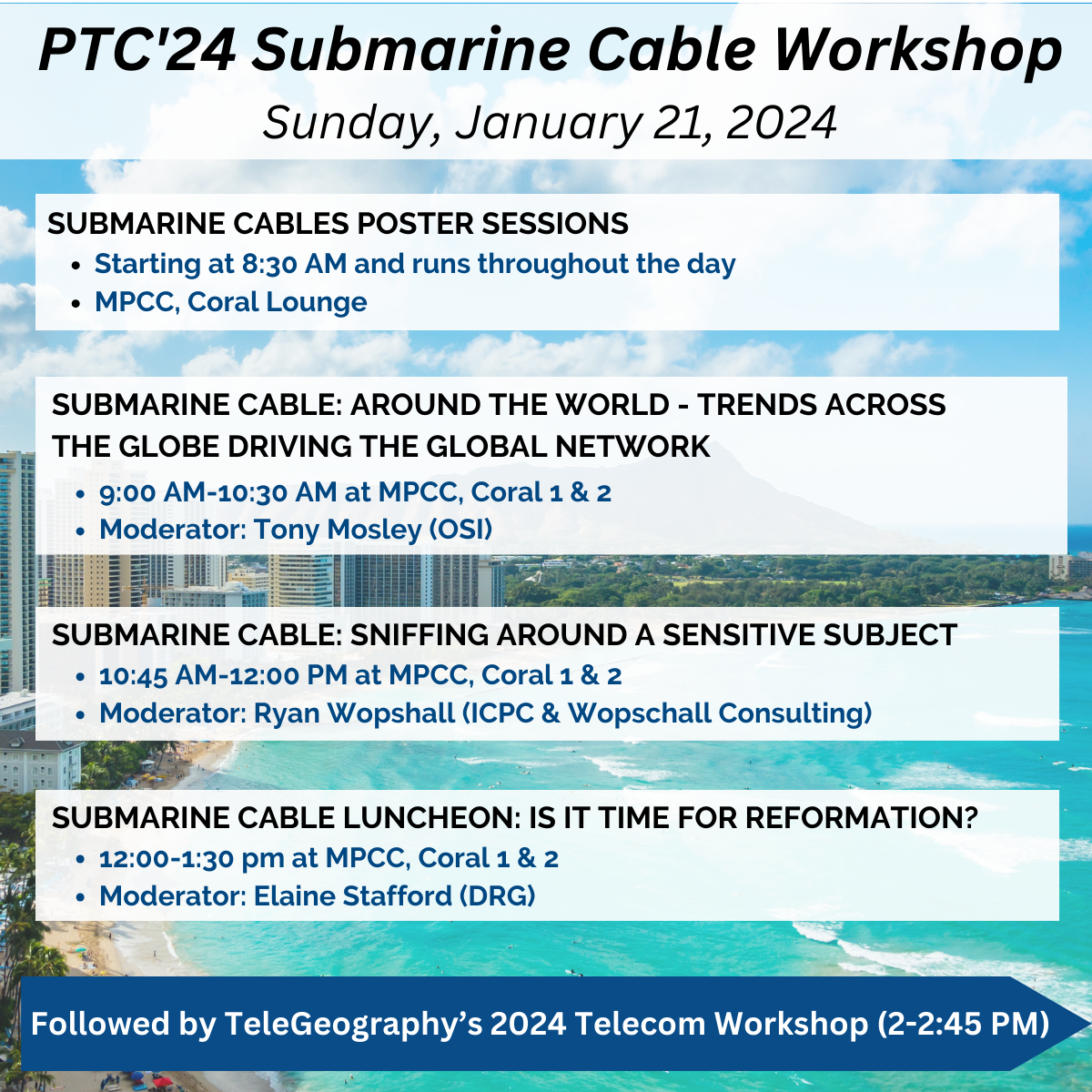 Subsea Cable Workshop Kicks off PTC'24 - DRG Undersea Consulting (formerly David Ross Group)